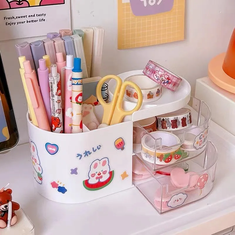 Korean Ins Cute Storage Rack Desktop Sundries Storage Shelf Grid ...