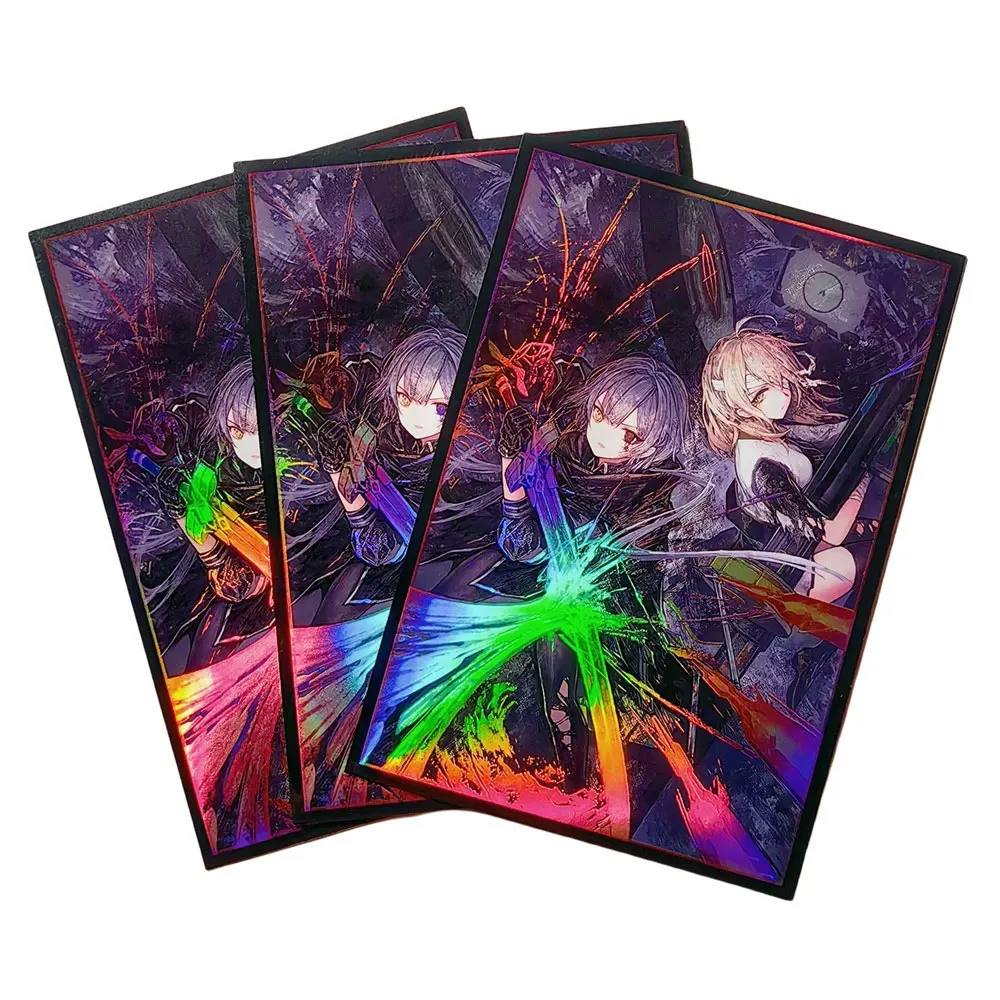 50PCS-63x90mm-Trading-Cards-Protector-Holographic-Animation-YuGiOh-Card ...