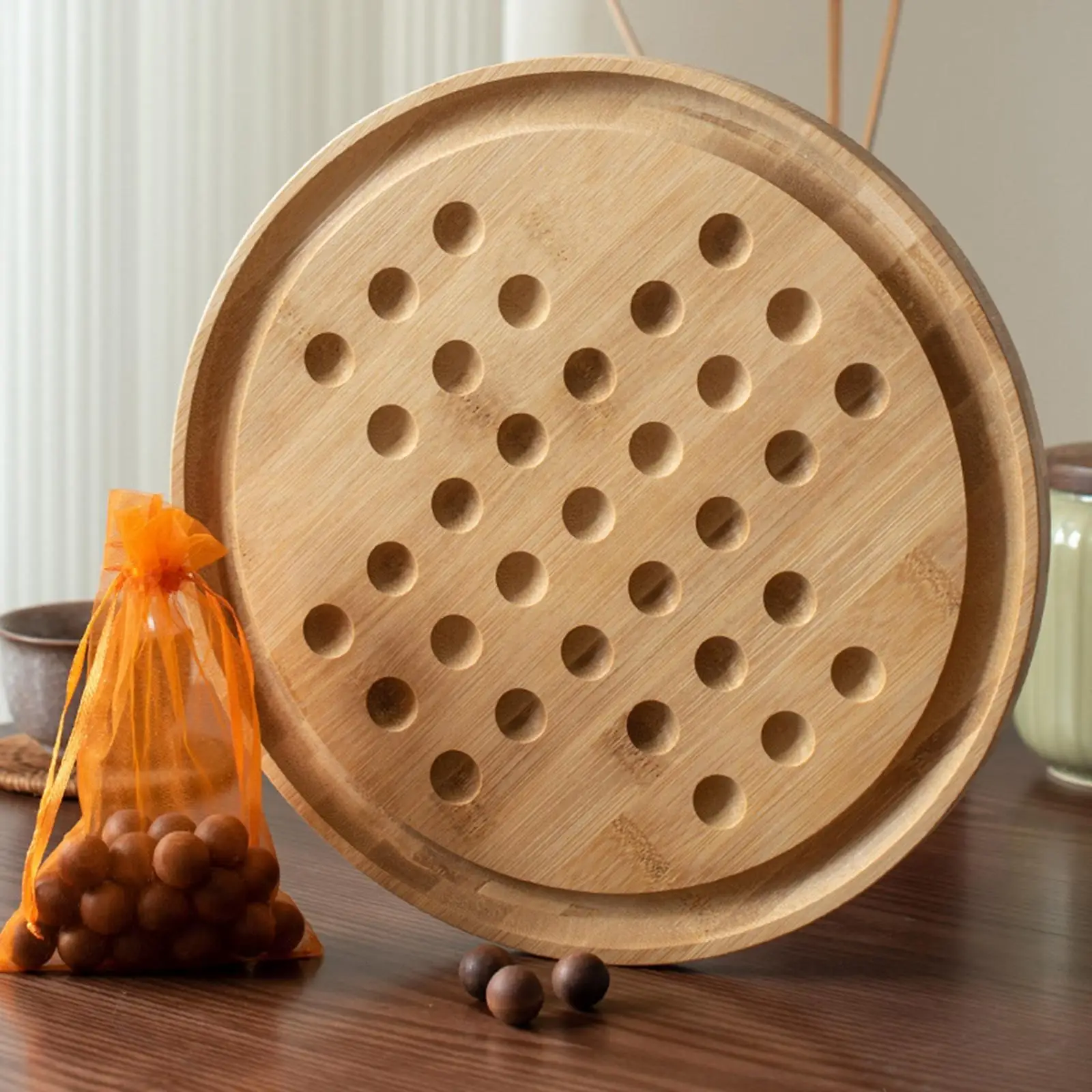 Diameter-28-8cm-Wood-Solitaire-Board-Game-Solitaire-Toy-for-Training ...