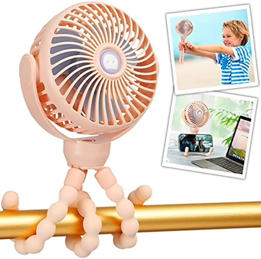 Portable Baby Stroller Fan USB Electric Fan Outdoor Fan Clip-on 600mAh ...