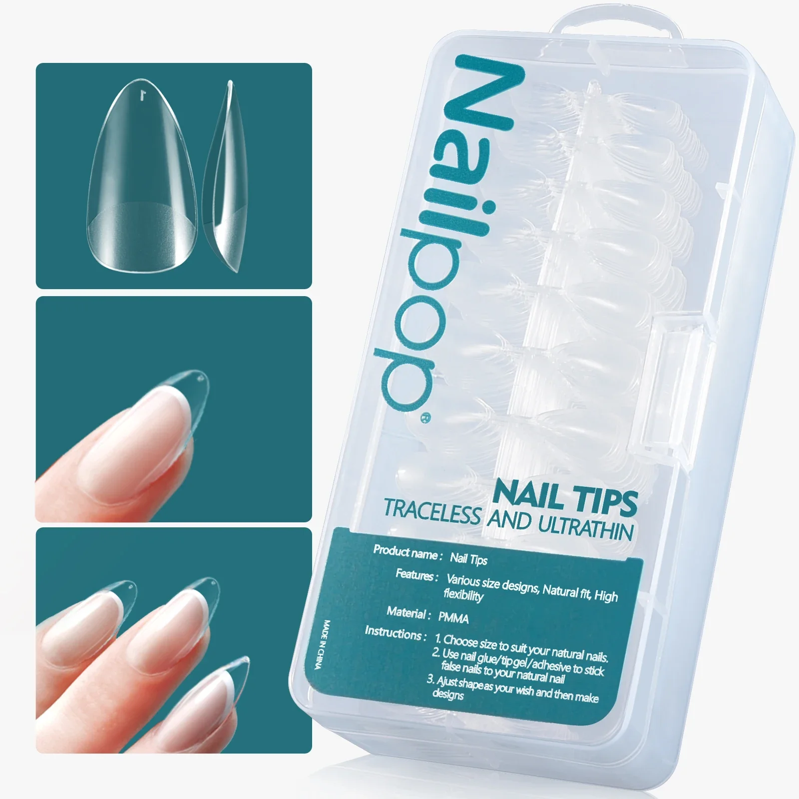 Nailpop-600pcs-Soft-Gel-Tips-for-Nails-Acrylic-Material-Short-Medium ...