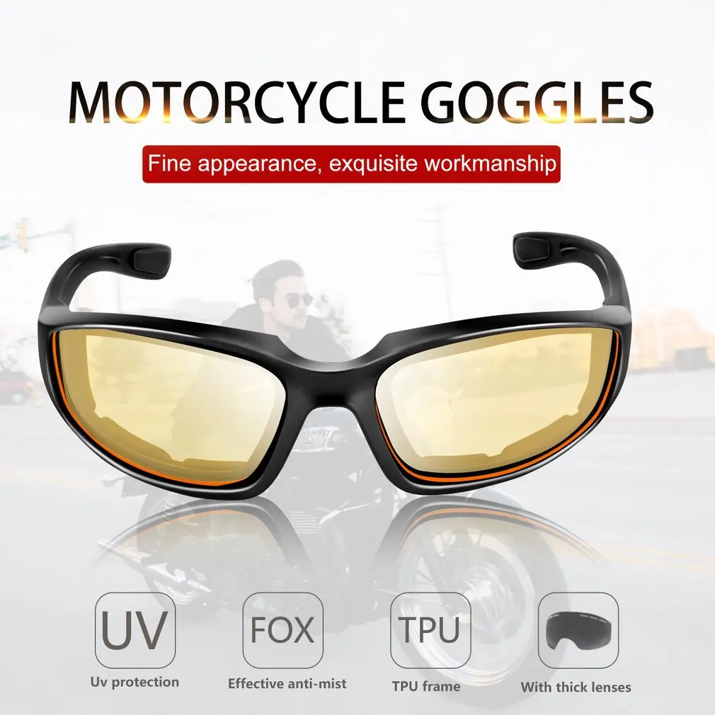 Fashionable Motorcycle Glasses Racing Anti-glare Windproof Vintage Men ...