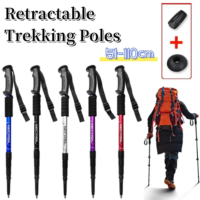 Aluminium-Alloy-Teleskopic-Stick-Outdoor-Trekking-Poles-Retractable ...