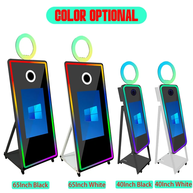 Mirror Photo Booth Selfie Led Frame Portable Touch Screen Magic Mirror Booth Machine With Camera ...