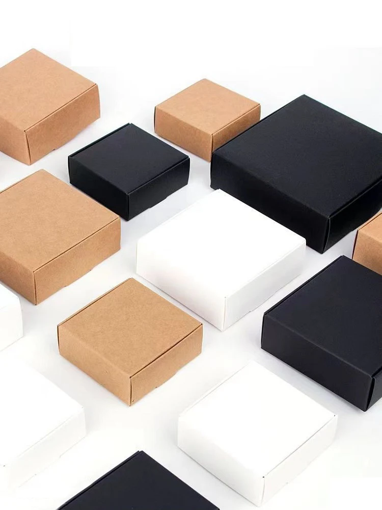 10pcs-Hot-Sell-Kraft-Paper-Gift-Boxes-White-Brown-Black-Paper-Small ...