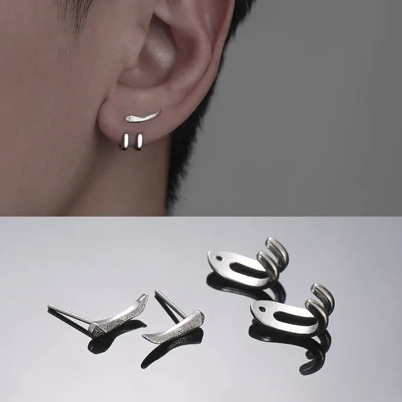 Vintage-Fashion-Charm-Punk-Earring-for-Men-Detachable-Dual-Purpose-Stud ...