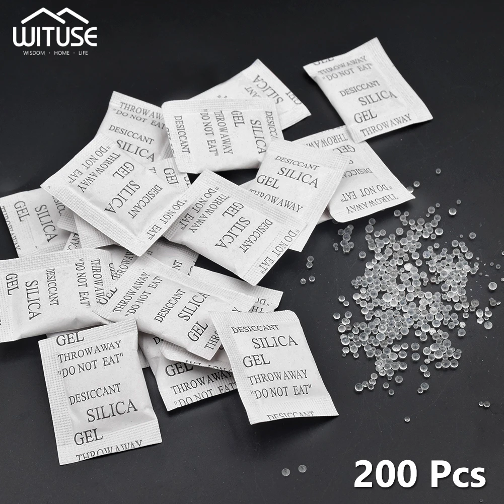 200-Packs-DIY-Silica-Gel-Desiccant-Absorb-Moisture-Multipurpose-Drying ...