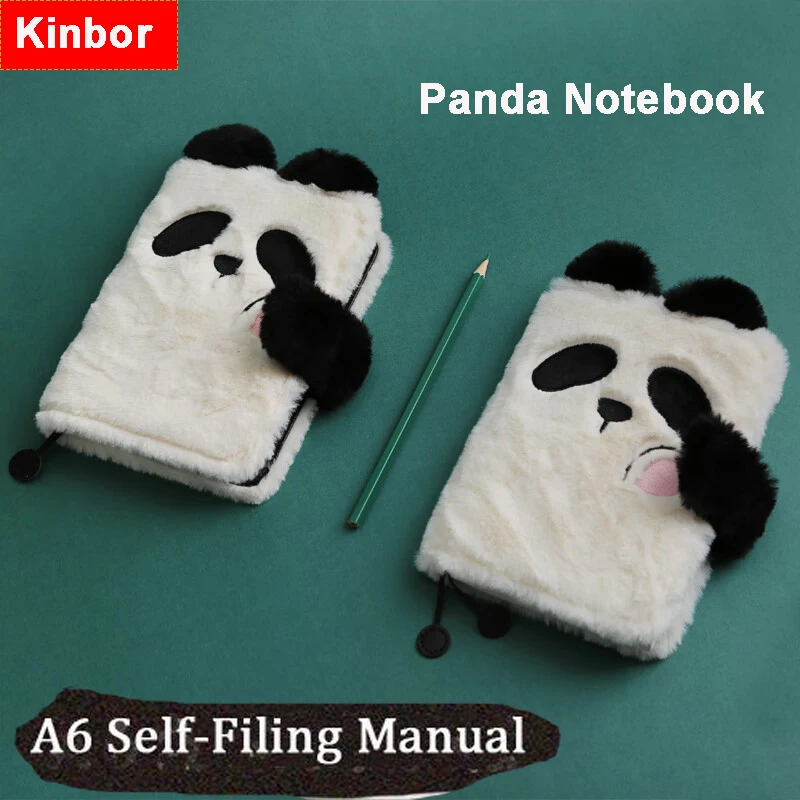Kinbor-Kawwi-Plush-Panda-Notepad-A6-Di-rio-Planejamento-de-Programa-o ...