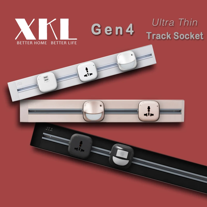 2023NEW XKL GEN4 Ultra Thin Power Track Socket 4Color Smart Home ...