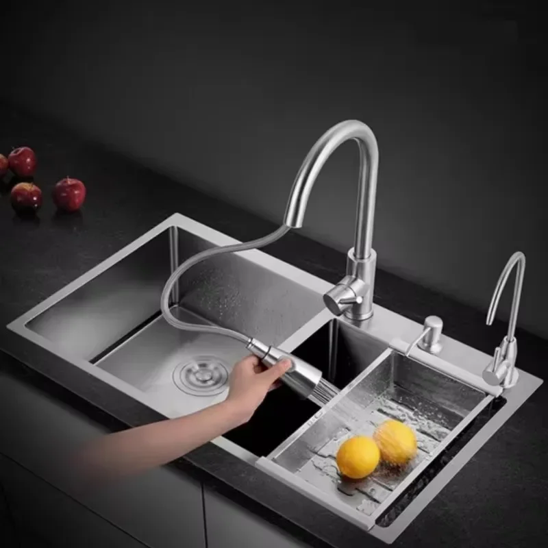 Fregadero-doble-de-cocina-de-acero-inoxidable-304-resistente-a-los-ara ...