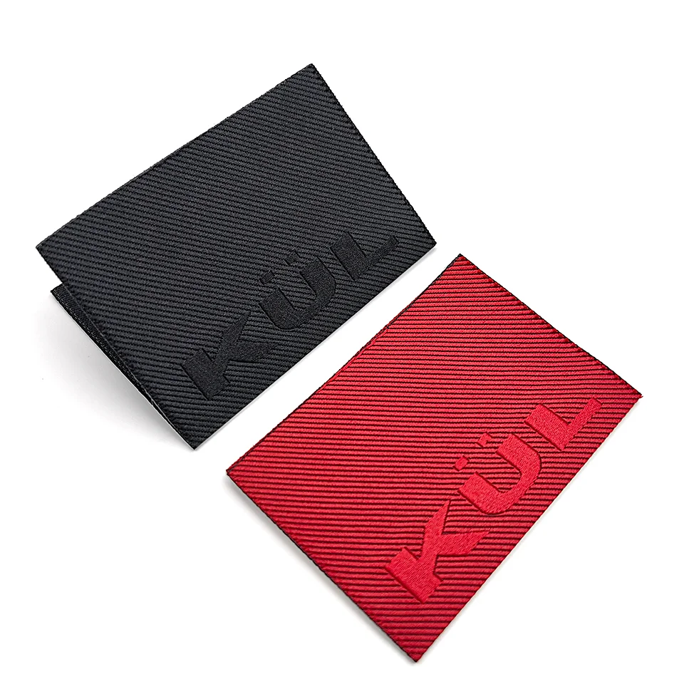 Luxury-Custom-Woven-Labels-for-Clothing-Cut-and-Fold-Textured-Damask ...