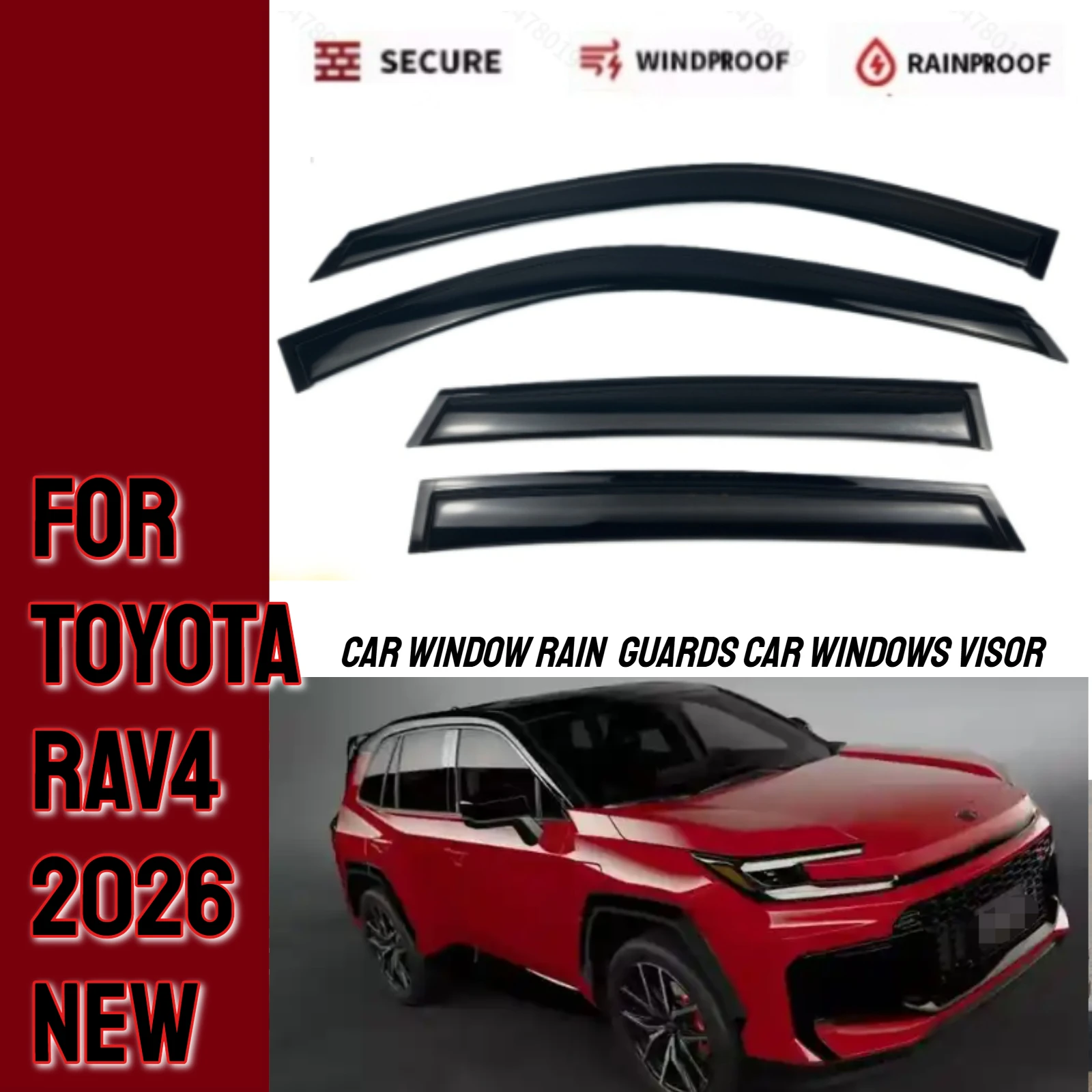 Car Window Rain Guards For Toyota RAV4 2026 Car Window Rain Cover Car ...
