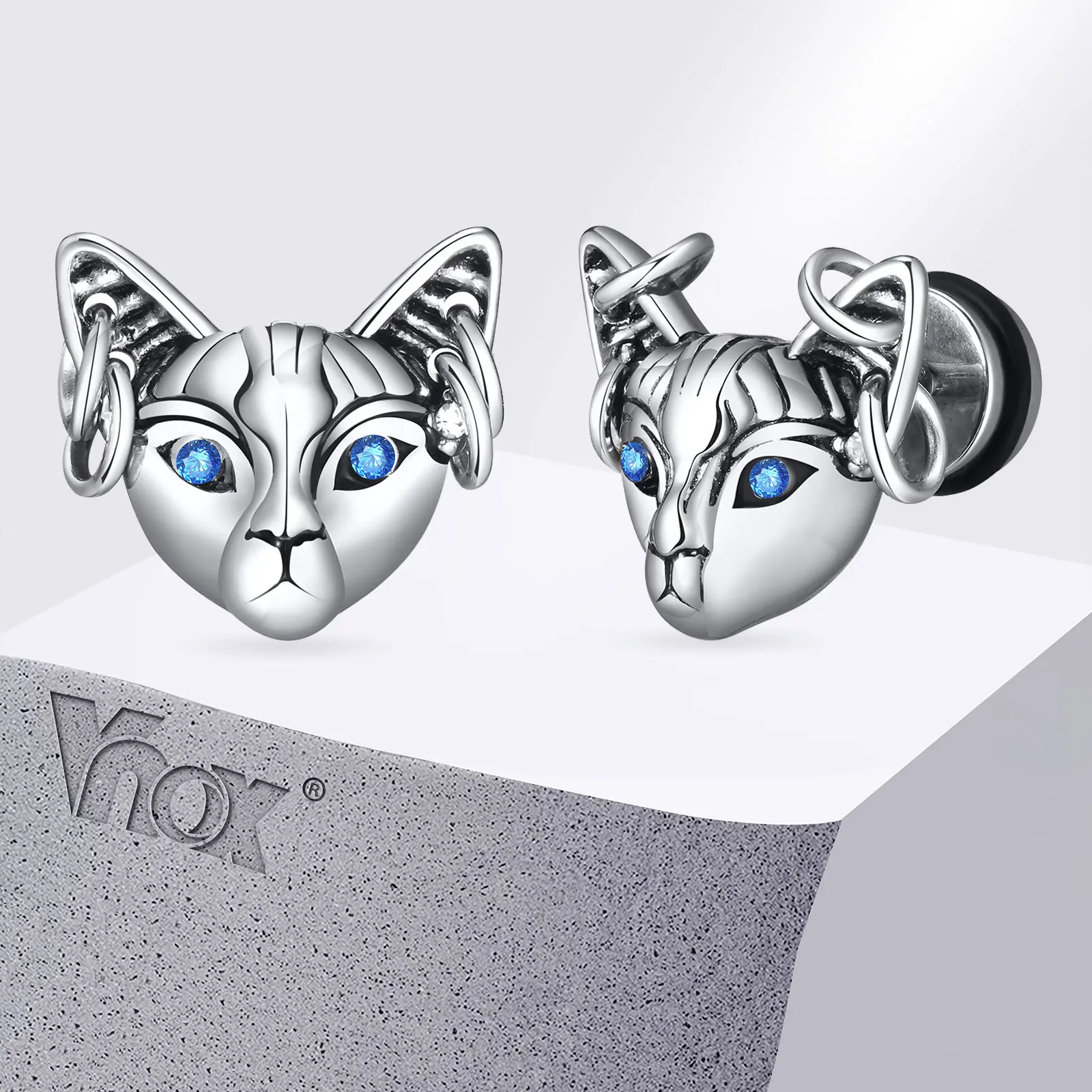 Vnox-Dark-Unisex-Gothic-Cat-Earrings-Sphinx-Cat-Earring-For-Women-Men ...