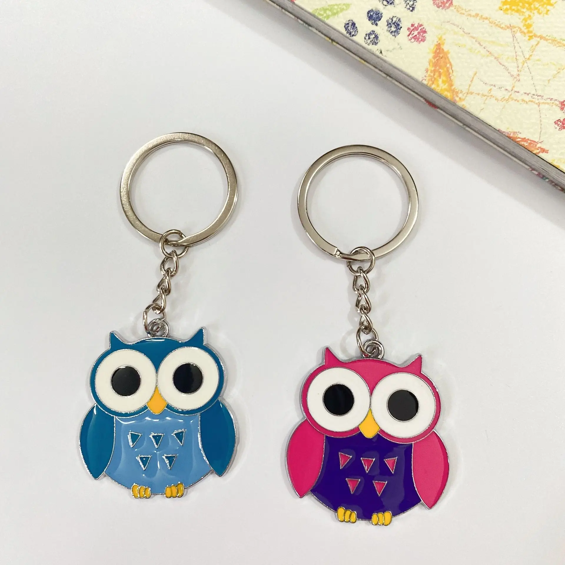 Cartoon-Metal-Owl-Keychains-For-Women-Bag-Charms-Pendant-Fashion-Animal ...