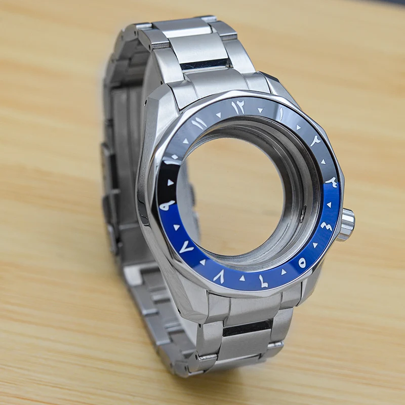 SPB185 Silver Watch Cases With Watch Band Bezel Insert Transparent ...