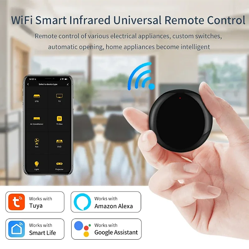 Tuya WiFi Smart IR Universal Remote Control Compact and Portable APP ...