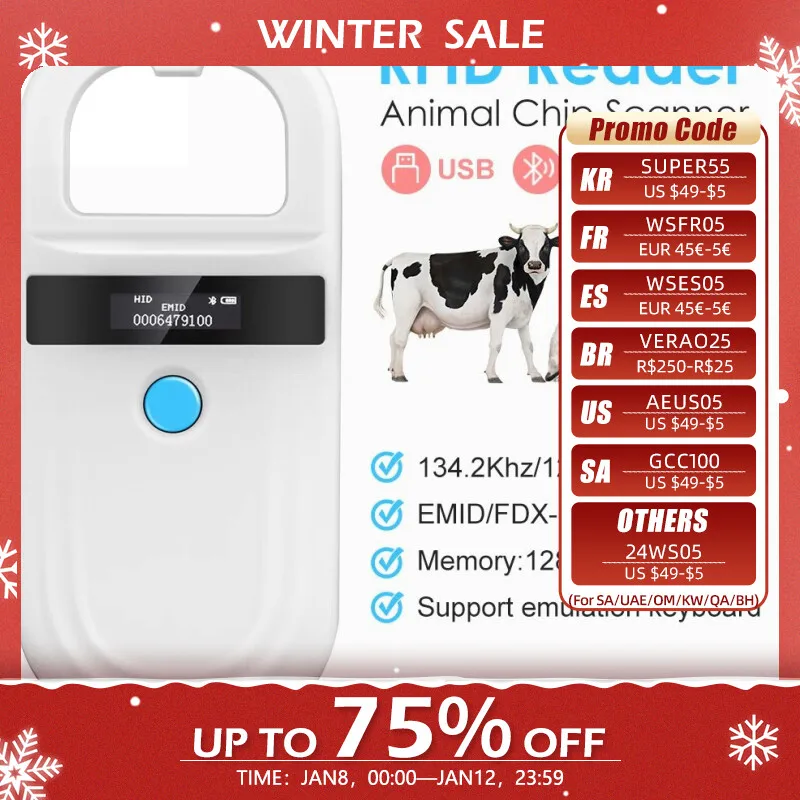 134-2KHz-Animal-RFID-Reader-125kHz-Pet-Cat-Dog-Identificacion-Microchip ...