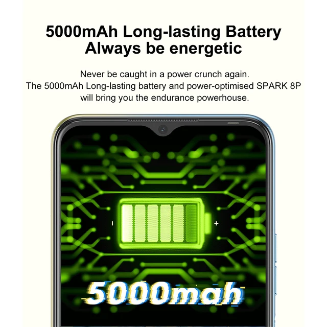 NEW Original Tecno Spark 8P 4 + 64 GB/4GB+128GB Smartphone Helio G70 Battery 5000mAh 6.6 FHD ...
