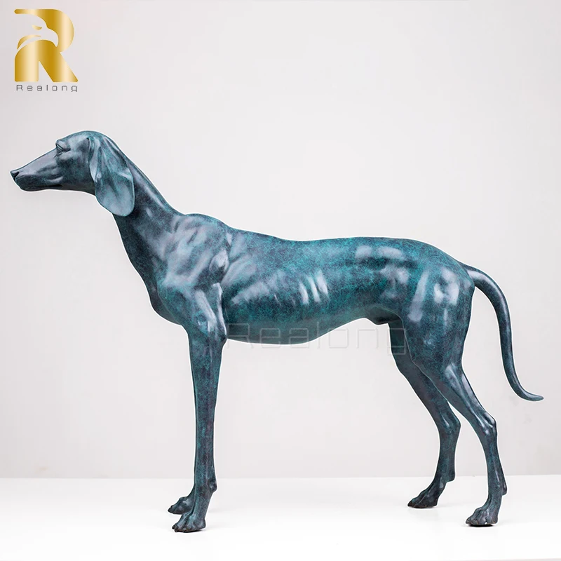 Bronze Dog Statue Modern Art Bronze Dog Sculpure Animal Bronze Figurine ...