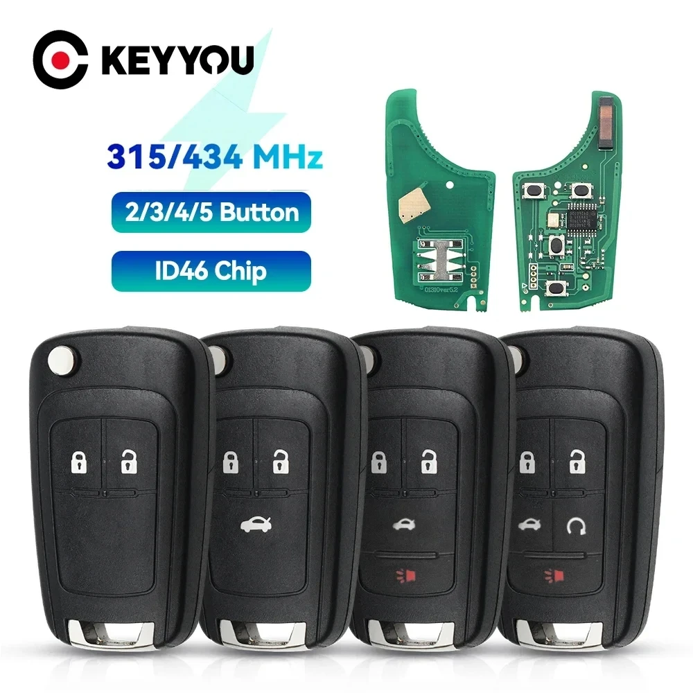 KEYYOU 2/3/4/5 Buttons Car Remote Key DIY for OPEL/VAUXHALL Astra J ...