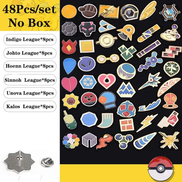 Pokemon Gym Badges Kanto Johto Hoenn Sinnoh Unova Kalo League Region ...