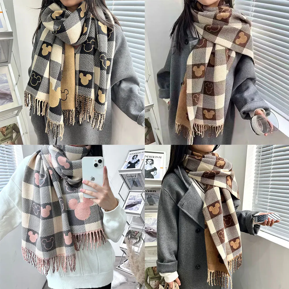 Disney-Mickey-Mouse-Scarf-Double-sided-Retro-Muffler-Women-s-Winter ...