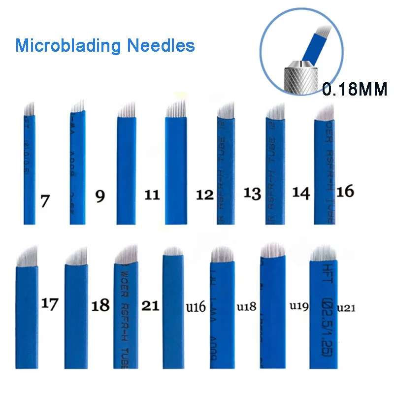50pcs-100pcs-Microblading-Manual-Eyebrow-Blades-7-9-12-14-21pin-0-18mm ...