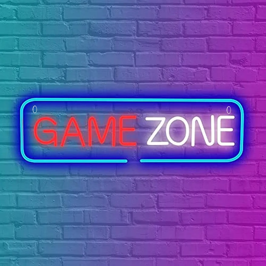 Game Zone Gamer LED Sign USB Powered Gaming Zone LED Neon Sign for Wall ...