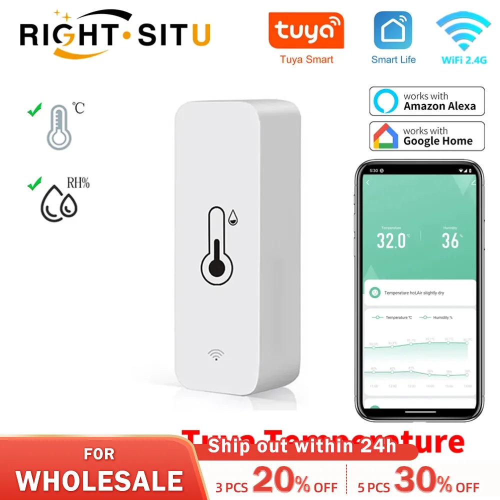 Tuya-WiFi-Temperature-Humidity-Sensor-SmartLife-Remote-Monitor-For-Smart-Home-Workwith-Alexa ...