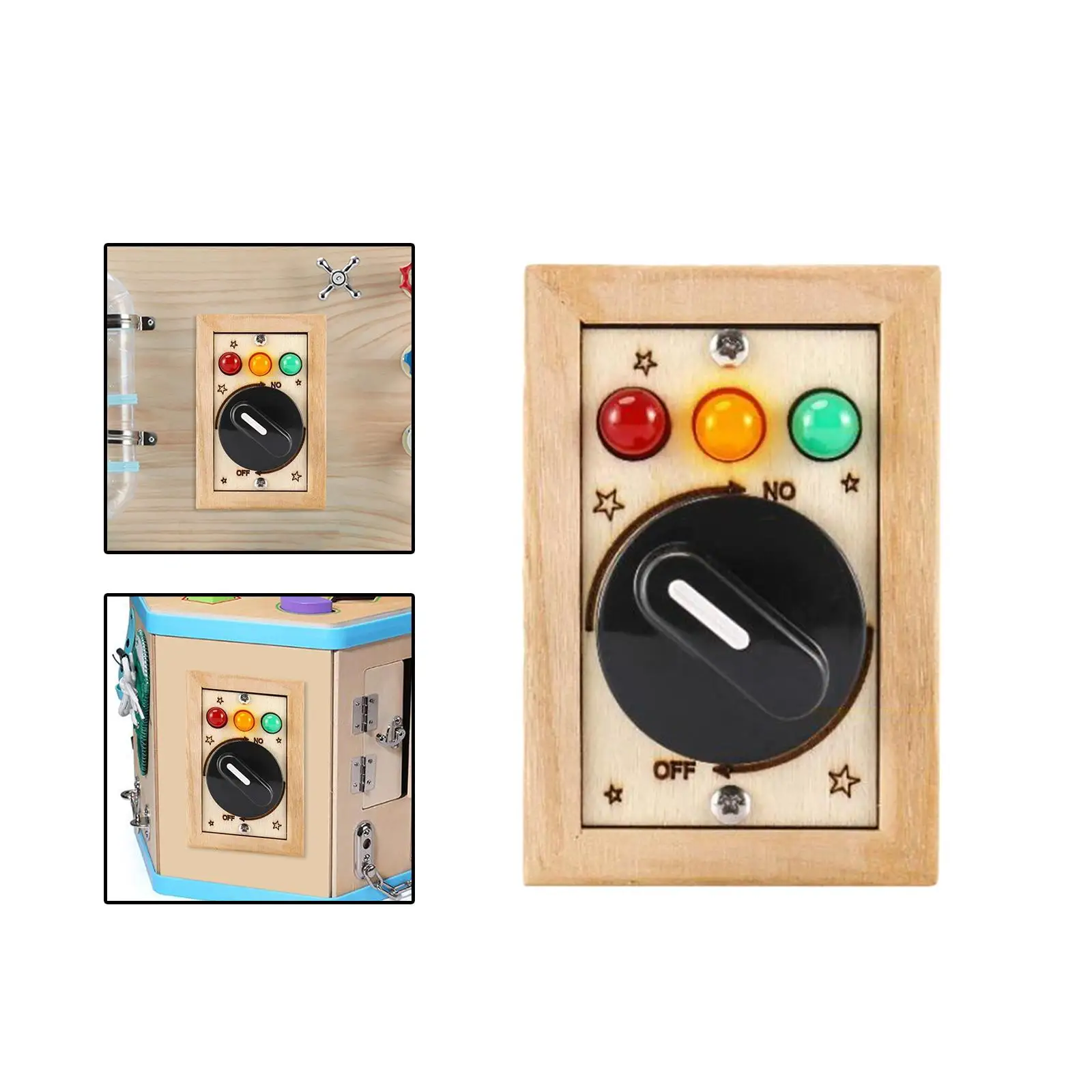 LED Busy Board Toddlers Learning Cognitive Wooden Control Panel LED ...