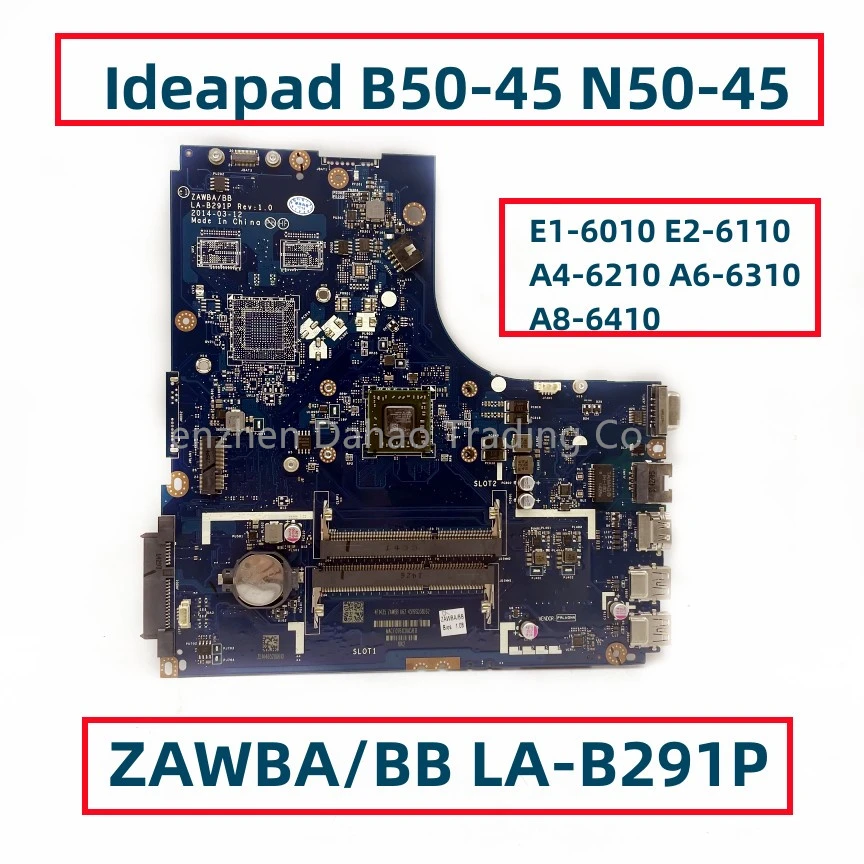 Zawba/bb La-b291p For Lenovo Ideapad B50-45 N50-45 Laptop Motherboard ...