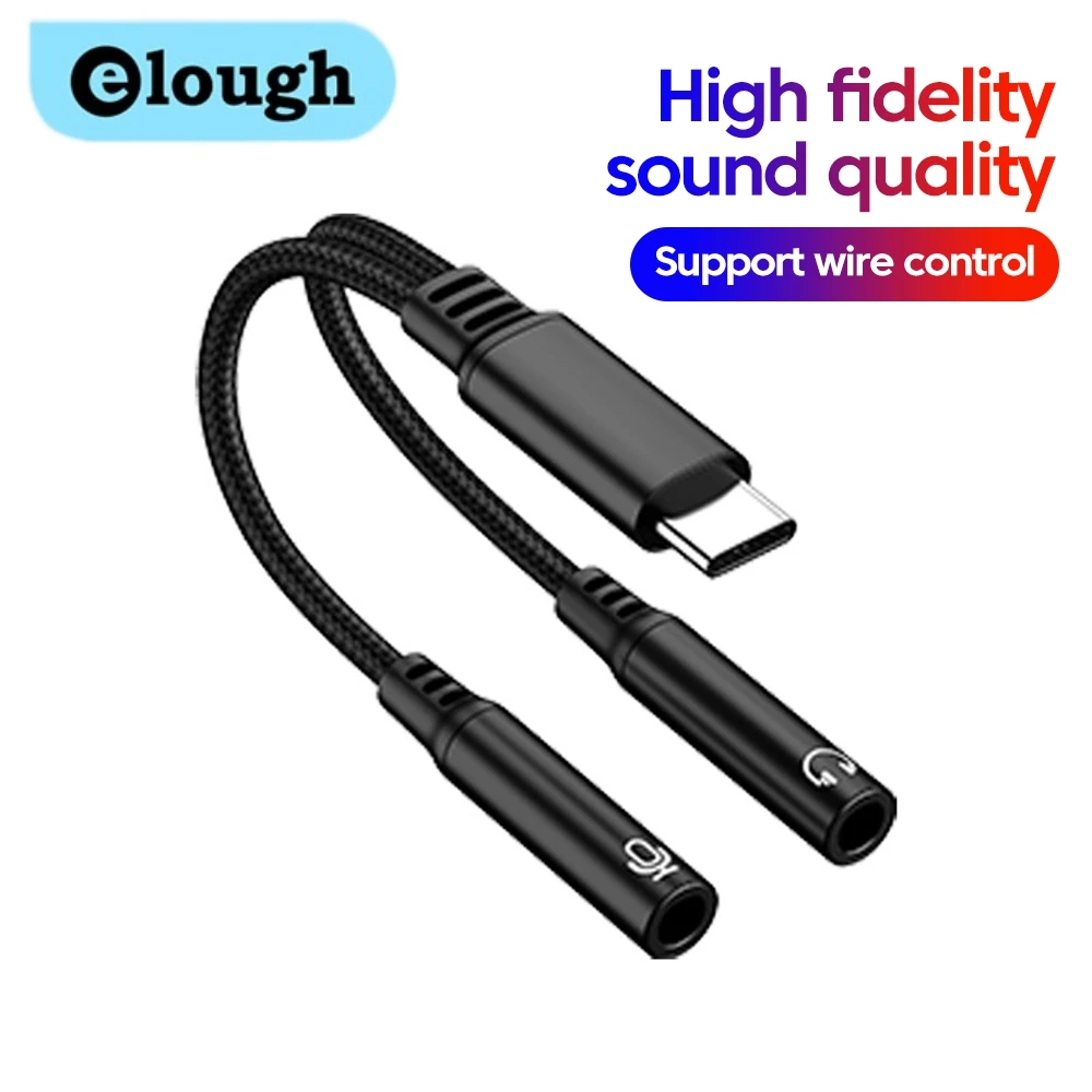 2-in-1 Type C to 3.5mm Microphone Adapter Digital Audio DAC Voice ...