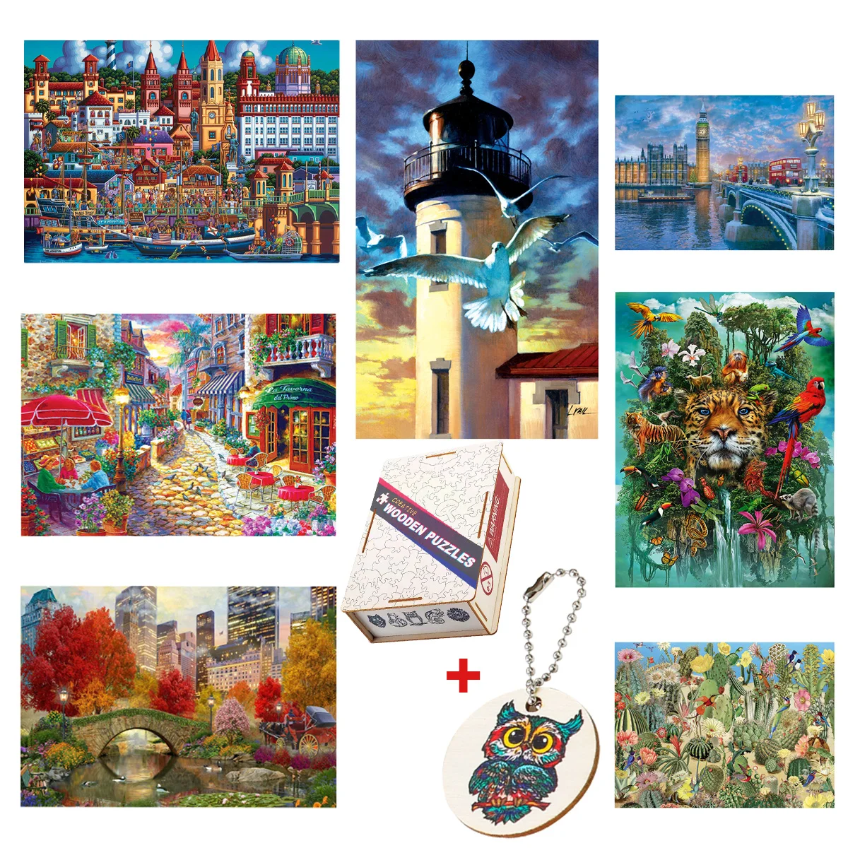 Pretty-Wooden-Animal-Jigsaw-Puzzle-Brightly-Colorful-DIY-Crafts ...