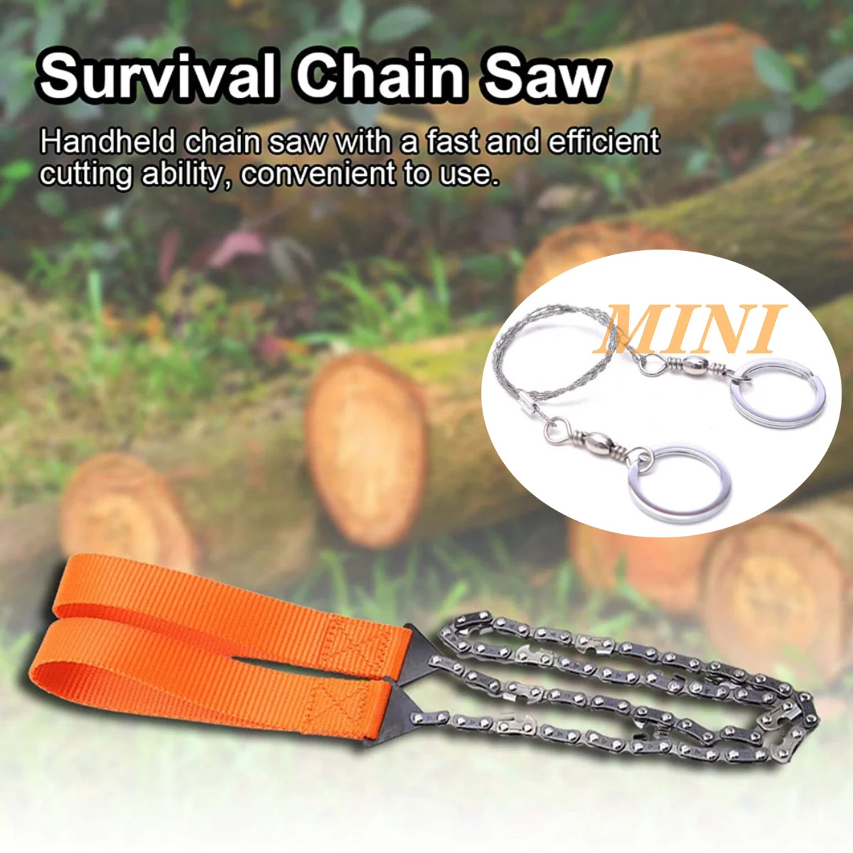 Pocket Chainsaw Portable Survival Chain Saw with Bag, Multi function ...