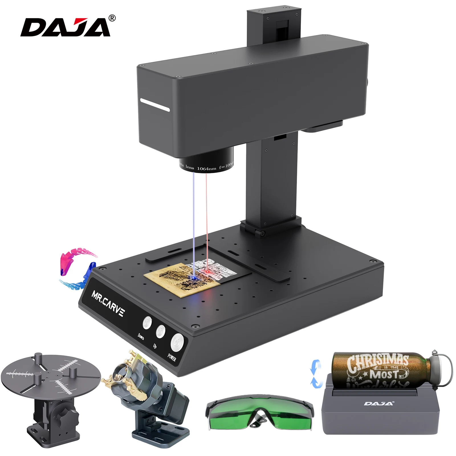 DAJA M4 PRO Dual Laser Engraver Portable Fast Fiber Marking for All ...
