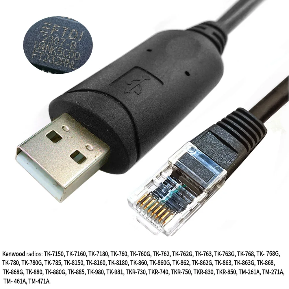 FTDI USB UART to RJ45 Serial Cable For Kenwood Walkie Talkie RIB-less ...