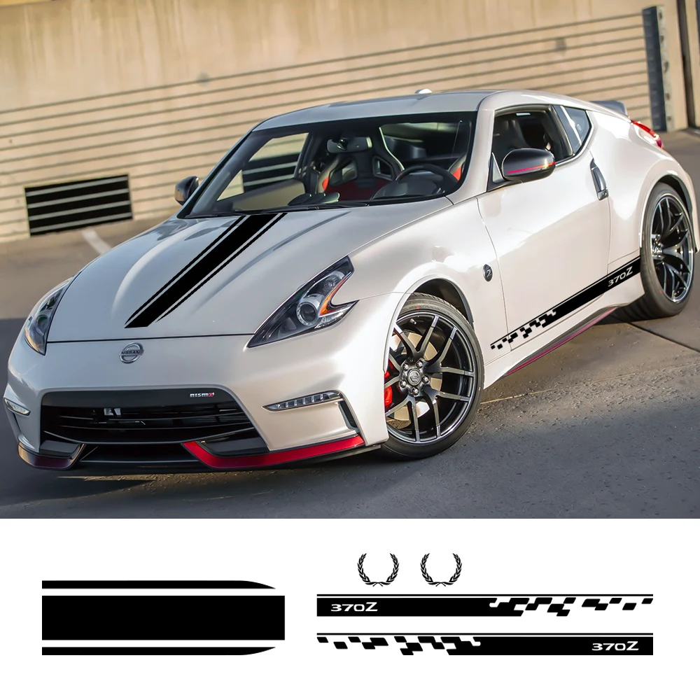 Car-Hood-Bonnet-Door-Vinyl-Film-Left-and-Right-Side-Strips-Stickers ...