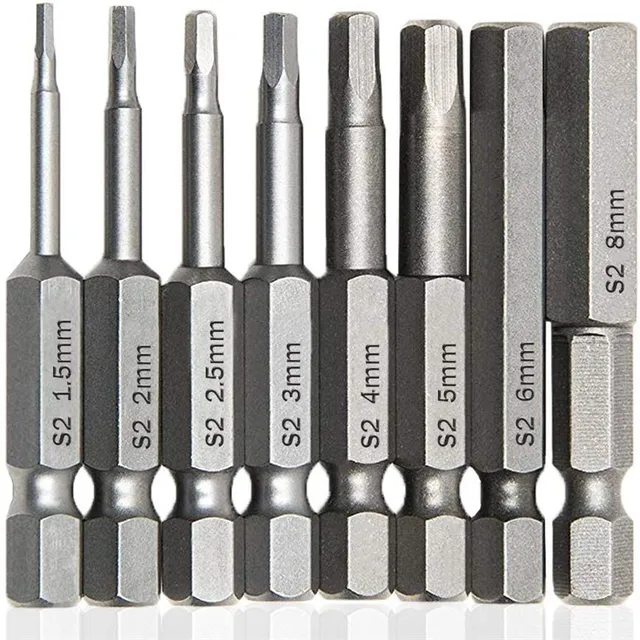 8Pcs Steel Magnetic Allen Wrench Screwdriver Drill Bits Set H1.5-H8 Hex ...