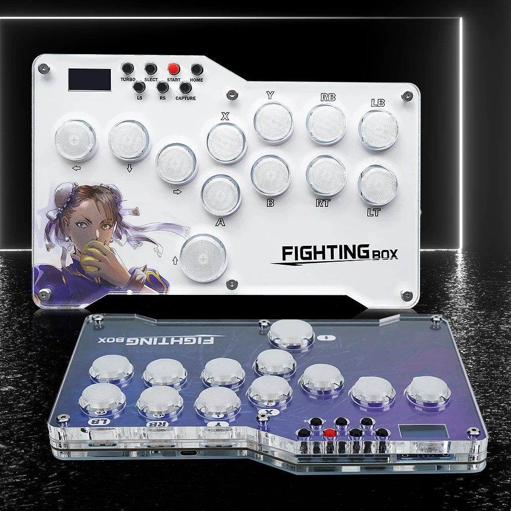 FightingBox 미니 히트박스 파이트 스틱 아케이드 조이스틱 게임 키보드, 스위치 PC, PS4, PS3, 안드로이드용