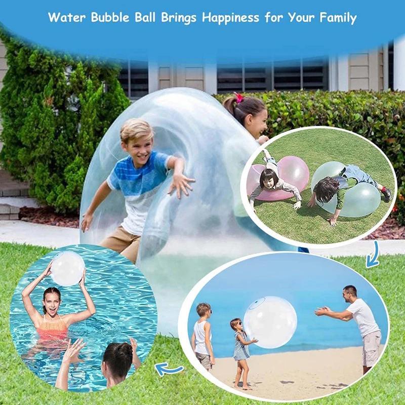 40-70cm-Kids-Children-Outdoor-Soft-Air-Water-Filled-Bubble-Ball-Blow-Up ...