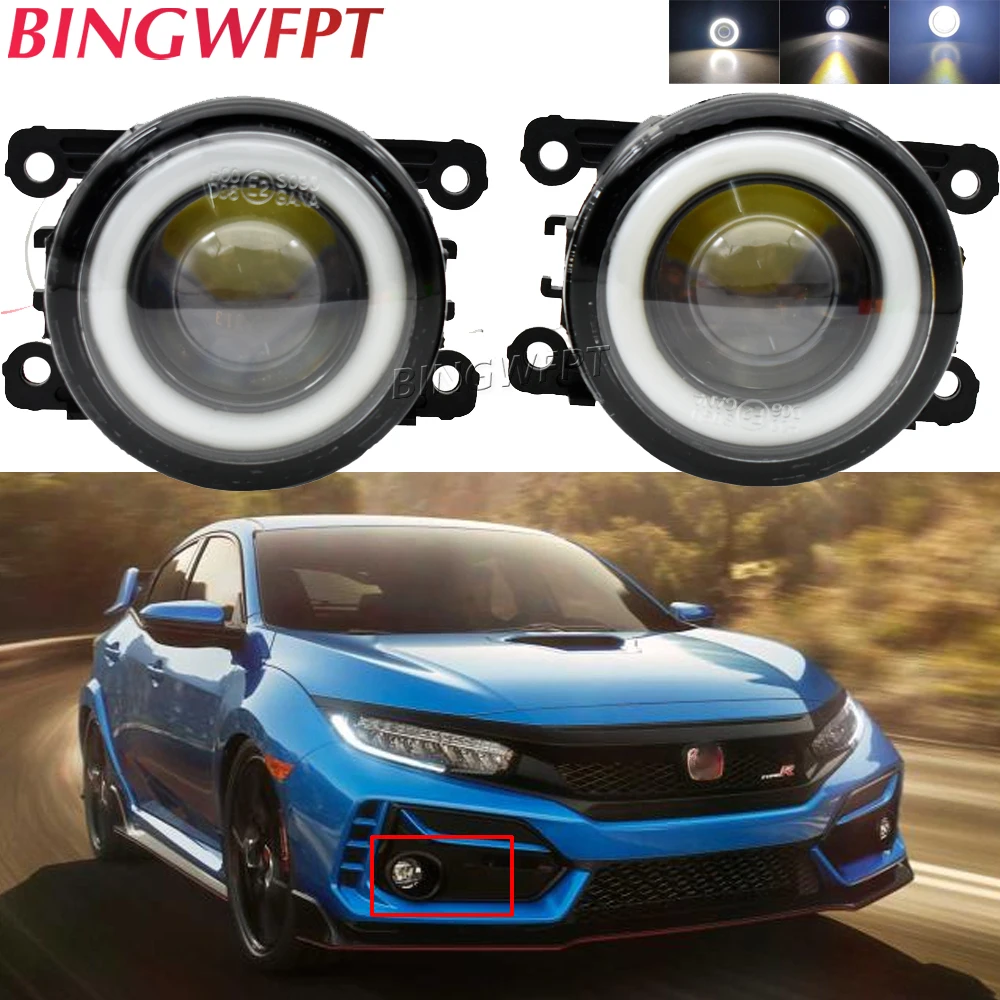 Fog Lights Angel Eye Led Headlight For Honda Accord Civic Fit Crz Cr-v ...
