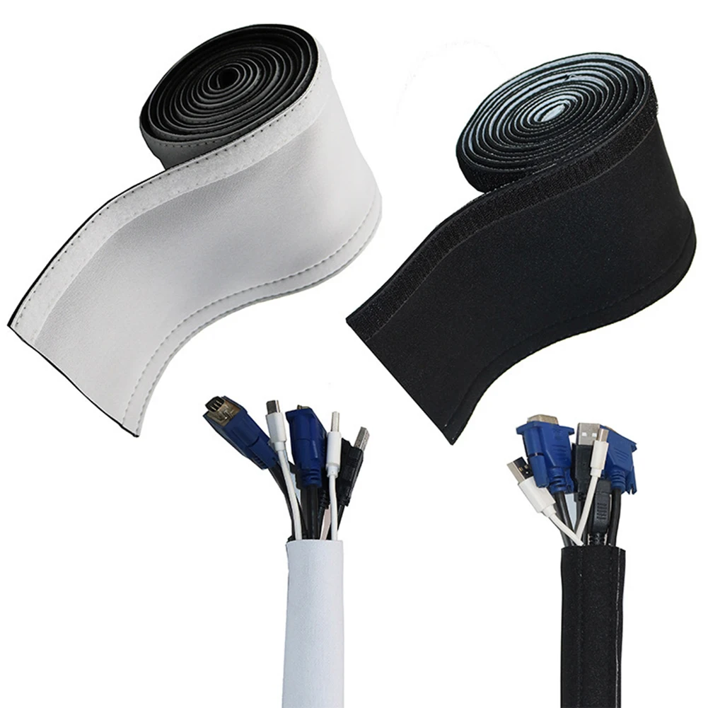 50-300mm-Cable-Management-Sleeve-Flexible-Neoprene-Wrap-Wire-Cord-Hider ...