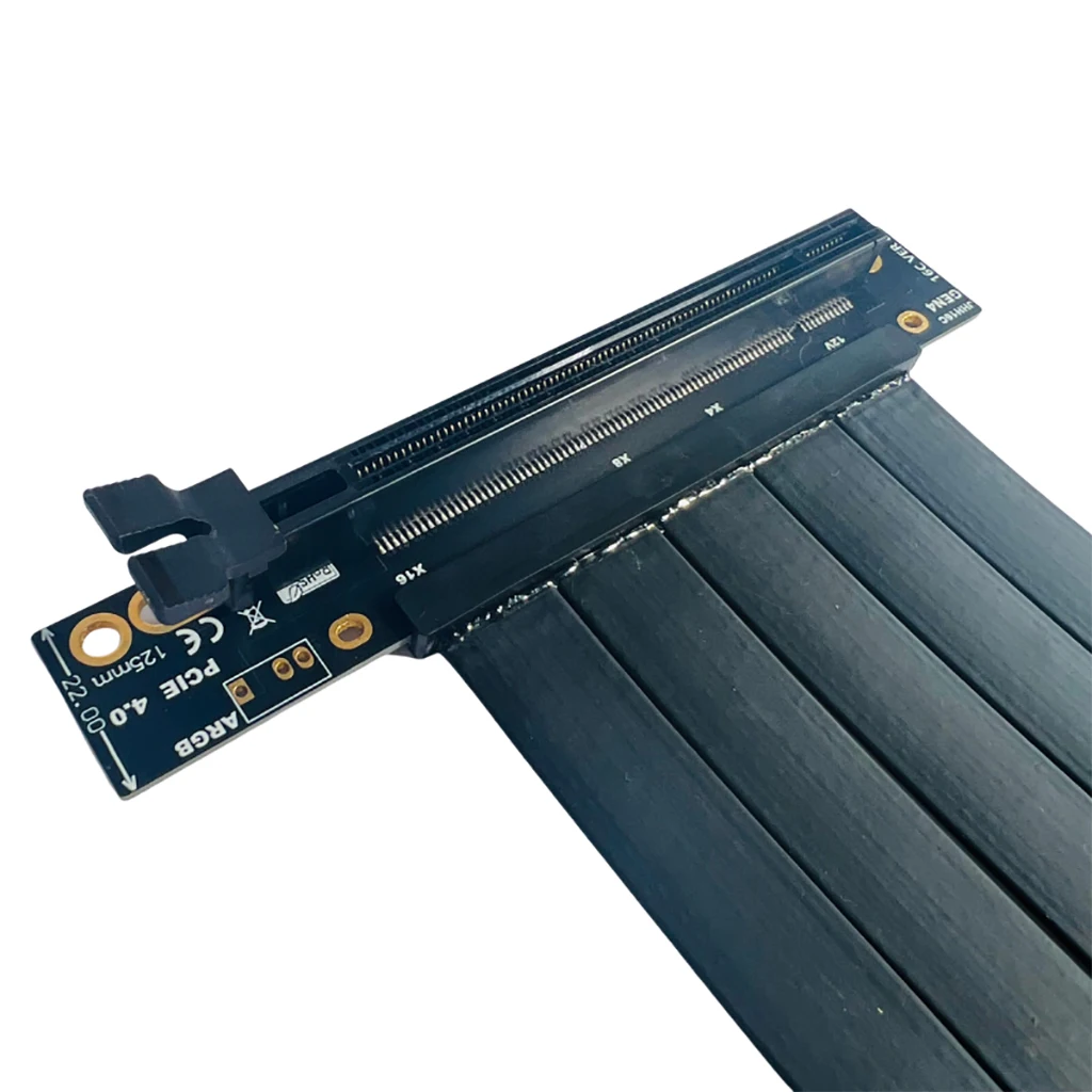 90 Degree Right Angle PCIE x16 4.0 3.0 Graphics Card Extension Cable ...