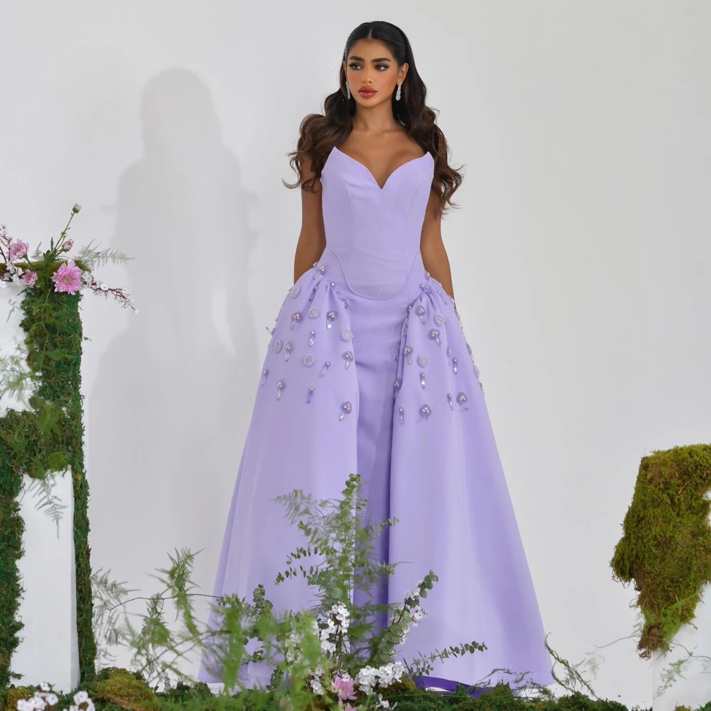 Sharon-Said-Luxury-Dubai-Pearls-Stone-Lilac-Evening-Dress-A-Line-Arabic ...