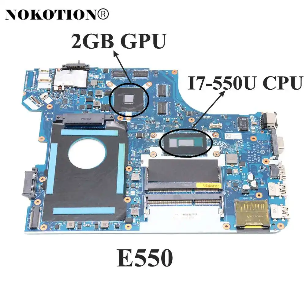 NOKOTION 00HT646 AITE1 NM A221 메인 보드 레노버 E550 노트북 마더 보드 I7 5500U CPU ...