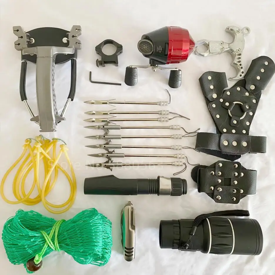 Archery Slingbow Fishing Slingshot Kit Hunting Fish Folding Professional Shooting with Arrow ...