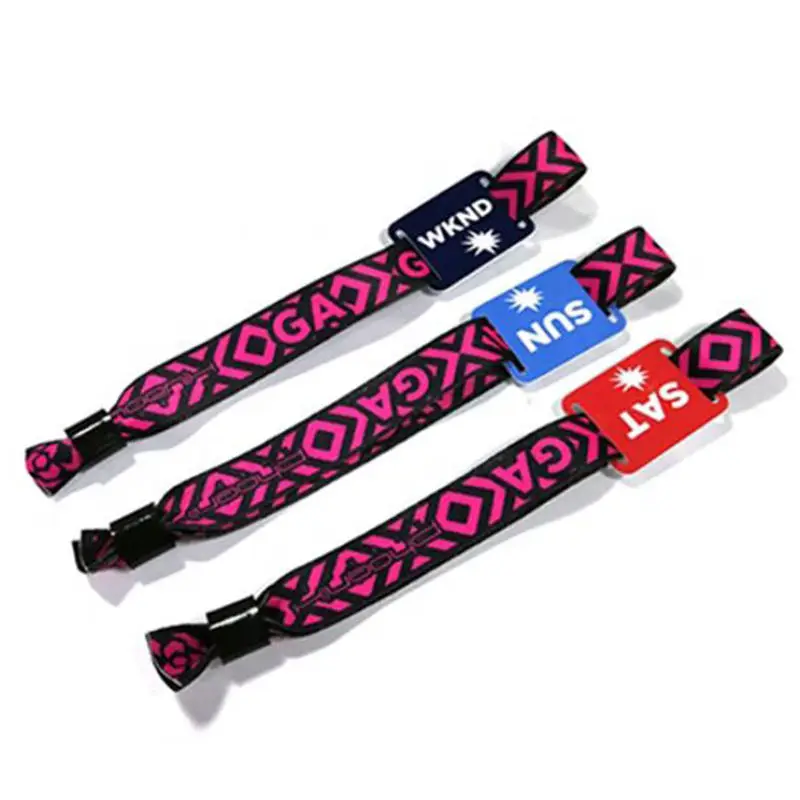 Custom Logo Wholesale Event Festival Wristband Woven Polyester ...