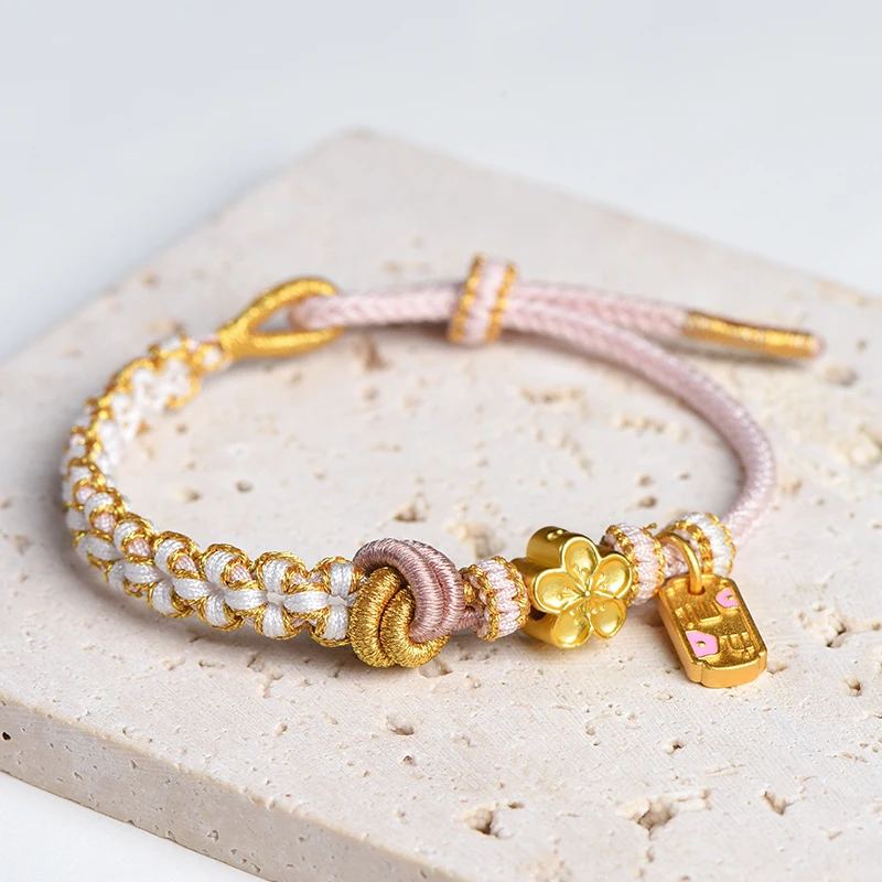 Peach Blossom Hand Rope Bracelet Female Datura Couple Hand String ...