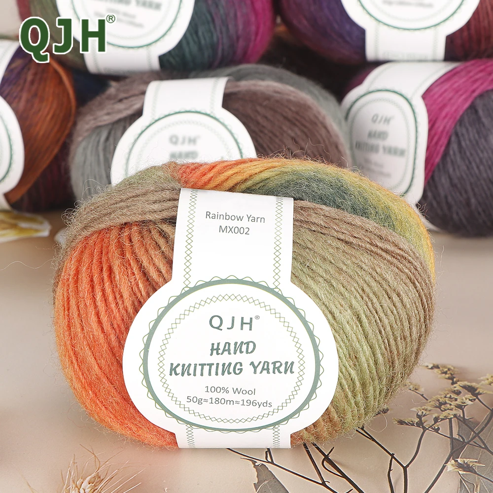 QJH-Soft-Multicolor-100-Wool-Yarn-for-Crocheting-and-Knitting-Luxury ...