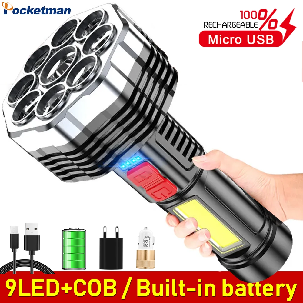 High Power 11 Led Flashlights Cob Side Light Outdoor Lighting ABS ...